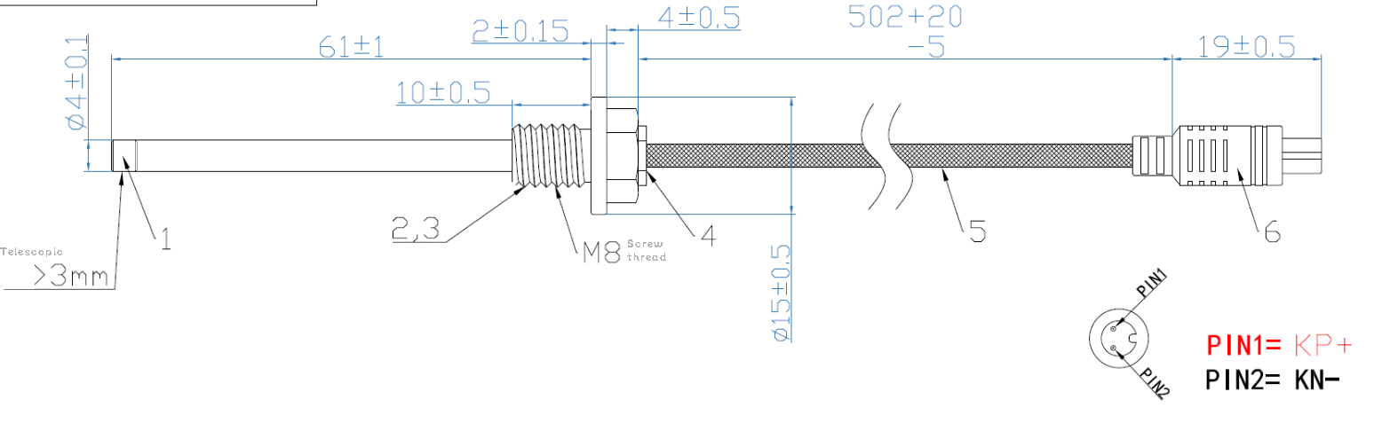 K Type Temperature Sensor - DTTTEK
